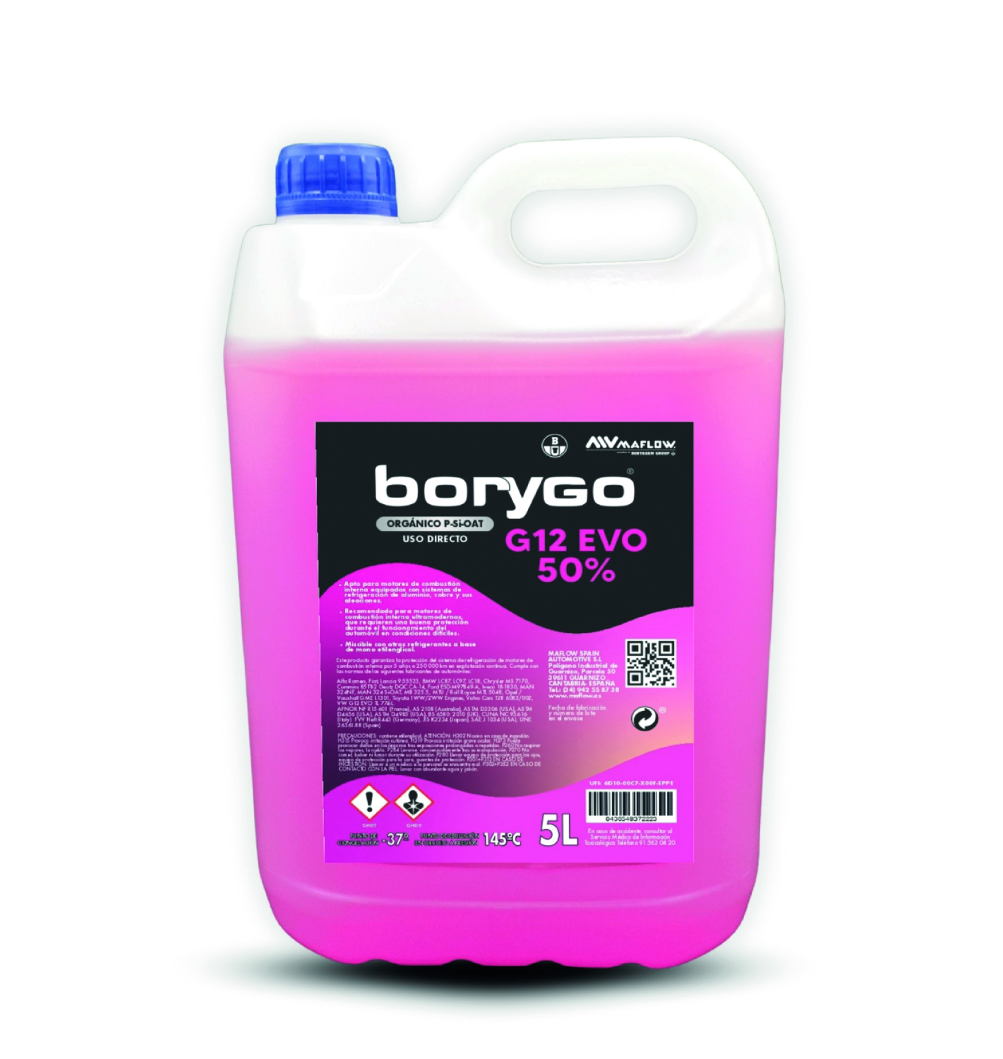 Anticongelante-Refrigerante BORYGO G12 EVO - MAFLOW SPAIN AUTOMOTIVE | GRUPO MAFLOW-BORYSZEW